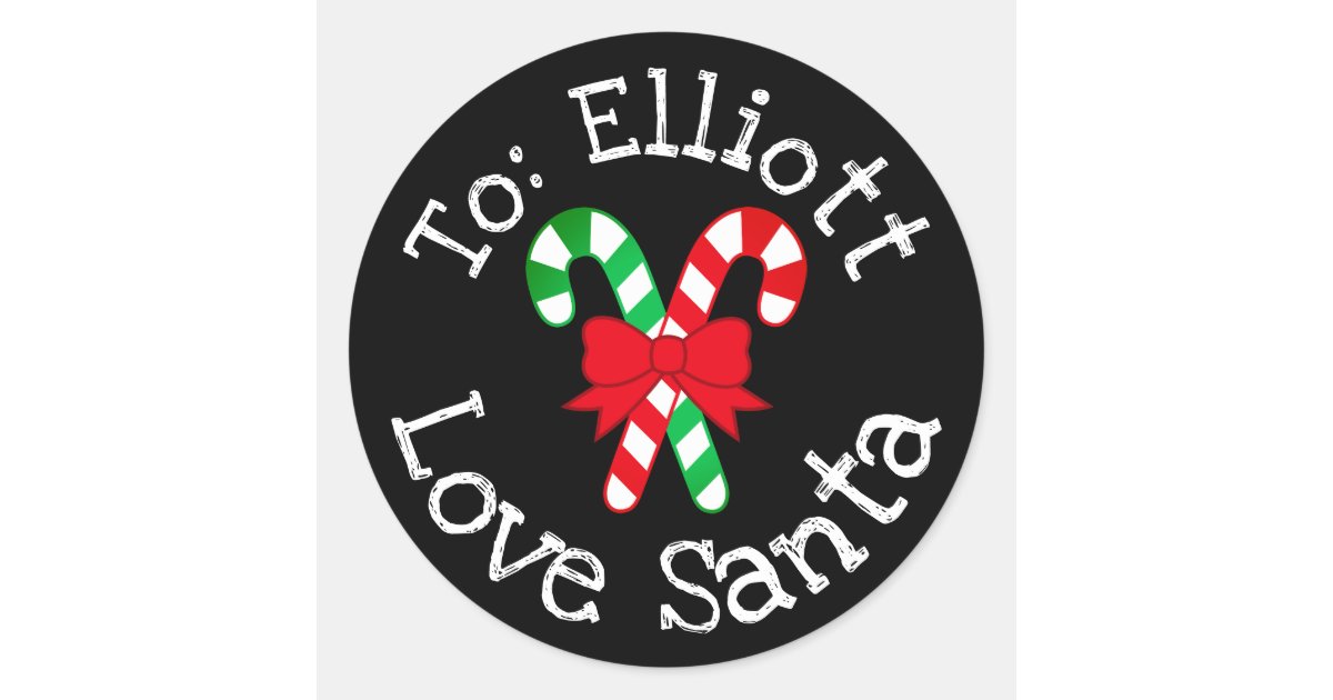 Custom Christmas Gift From Santa Sticker Label | Zazzle