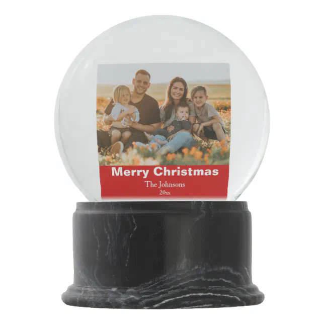 Custom Christmas Holiday Family Photo Snow Globe | Zazzle