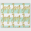 Custom Christmas Holiday Greeting Mint Joy. Wrapping Paper | Zazzle