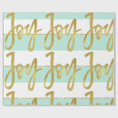 Custom Christmas Holiday Greeting Mint Joy. Wrapping Paper | Zazzle