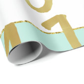 Custom Christmas Holiday Greeting Mint Joy. Wrapping Paper | Zazzle