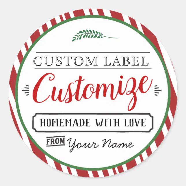 Custom Christmas Labels Perfect for Homemade Gift | Zazzle