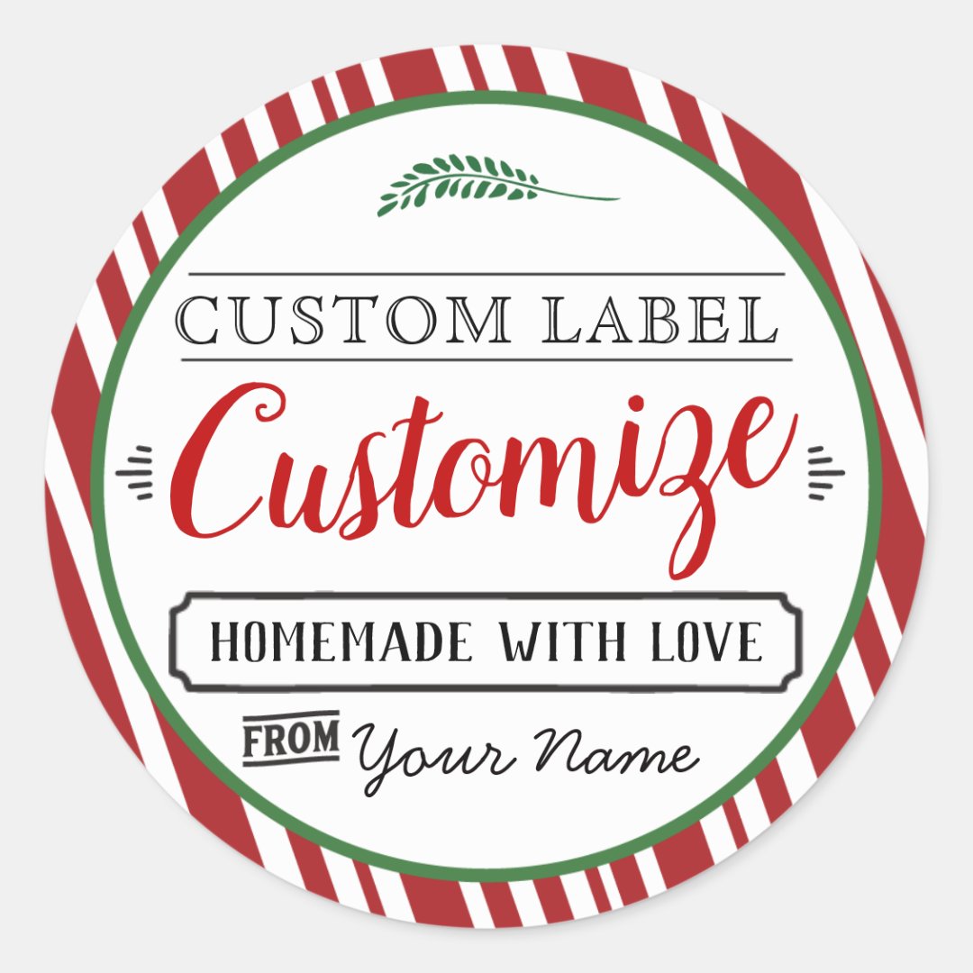 Custom Christmas Labels Perfect for Homemade Gift | Zazzle
