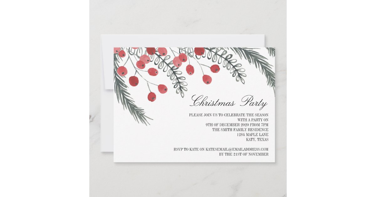 Custom Christmas Party Invitations Rustic | Zazzle