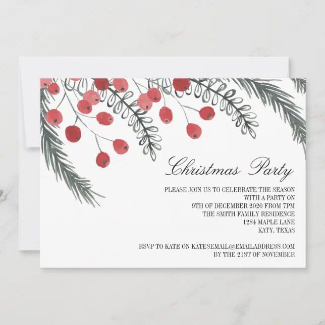 Custom Christmas Party Invitations Rustic | Zazzle