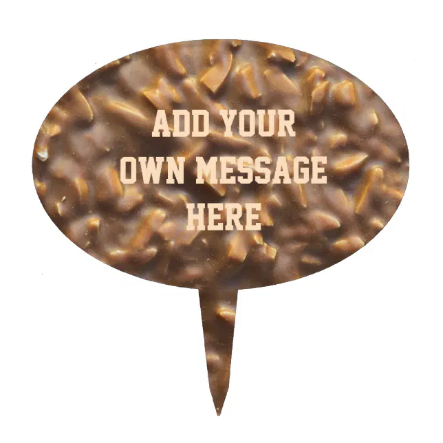 Custom Chunky Chocolate Custom Text Cake Topper | Zazzle