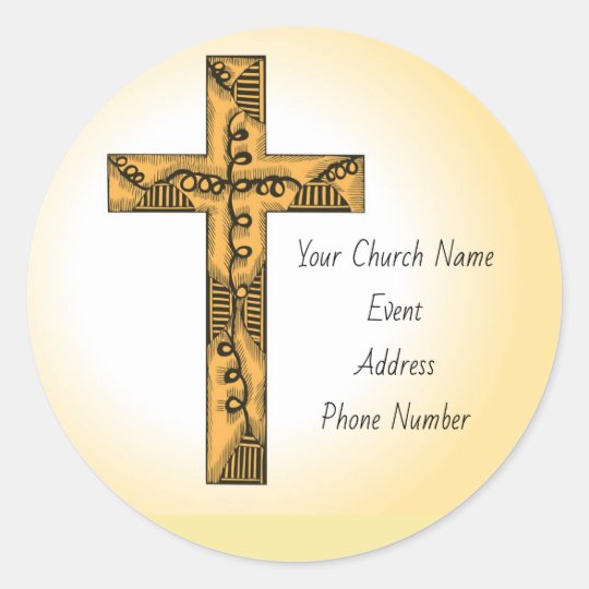 Custom Church Event Classic Round Sticker | Zazzle.com