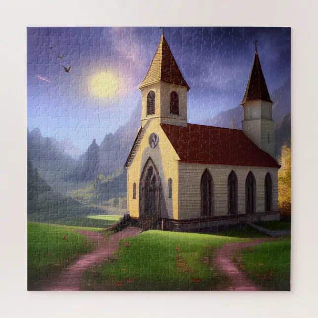 Custom Church Fantasy Art 04 Jigsaw puzzle | Zazzle