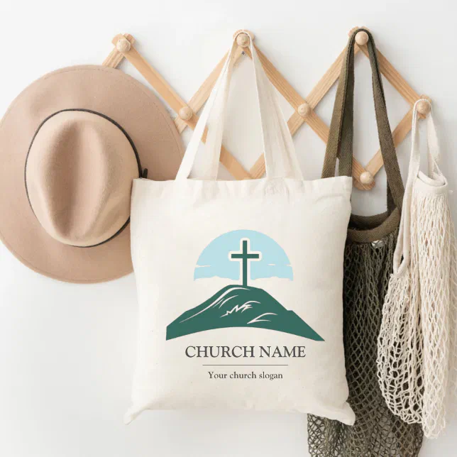 Custom Church Logo Branded Tote Bag | Zazzle