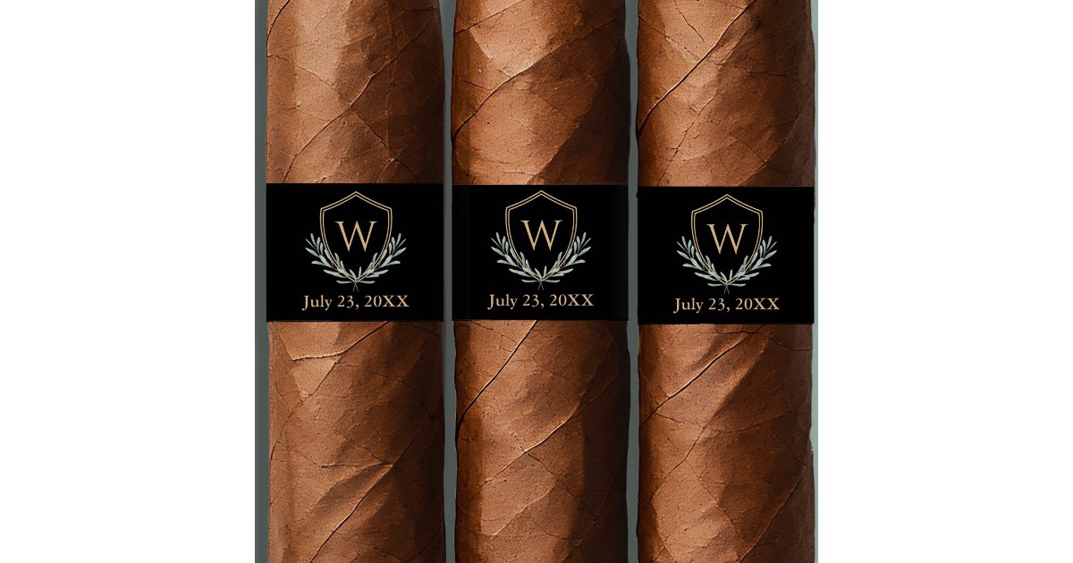 Custom Cigar Band with Monogram Crest Label | Zazzle