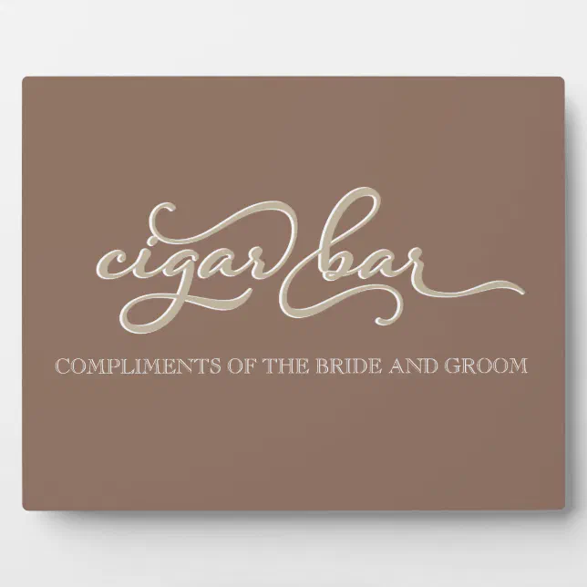 Custom Cigar Bar Wedding Sign Plaque | Zazzle