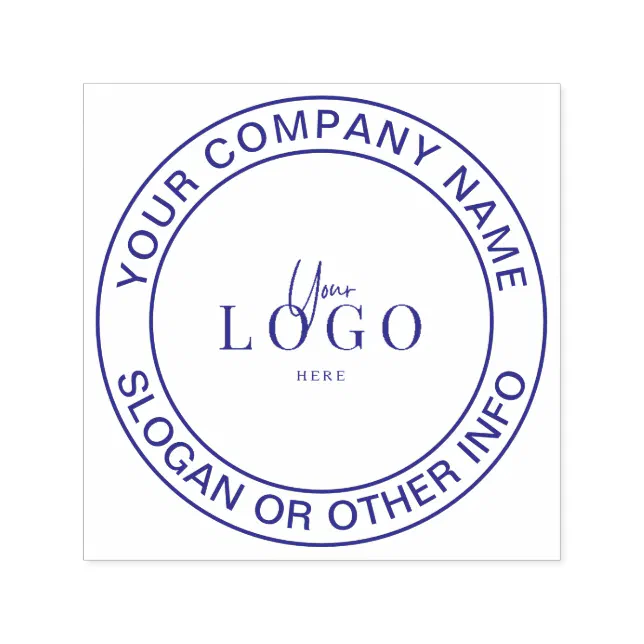 Custom Circle Business Company Logo Self-inking Stamp | Zazzle
