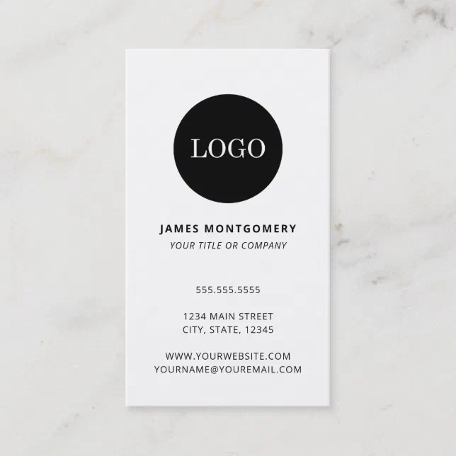 Custom Circle Logo Minimalist Professional Business Card | Zazzle