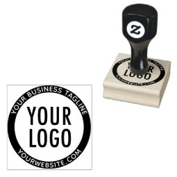 Custom Circle Rubber Stamp Business Company Logo | Zazzle