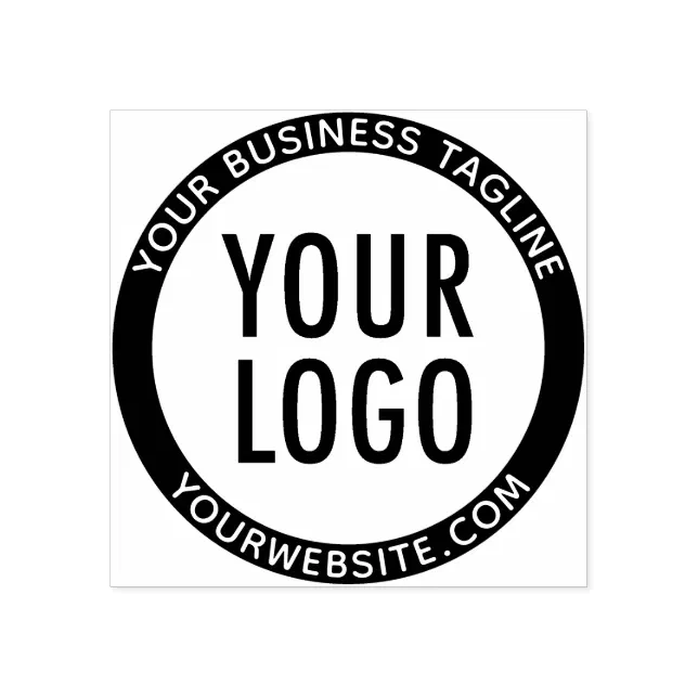 Custom Circle Rubber Stamp Business Company Logo | Zazzle
