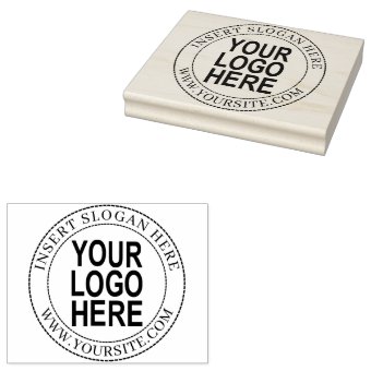 Custom Circular Company Logo Rubber Stamp | Zazzle