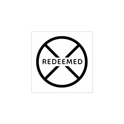 Custom Circular Cross Redeemed Rubber Stamp | Zazzle