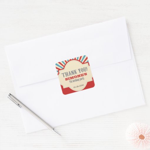 Custom, Circus Themed Party giveaway stickers | Zazzle