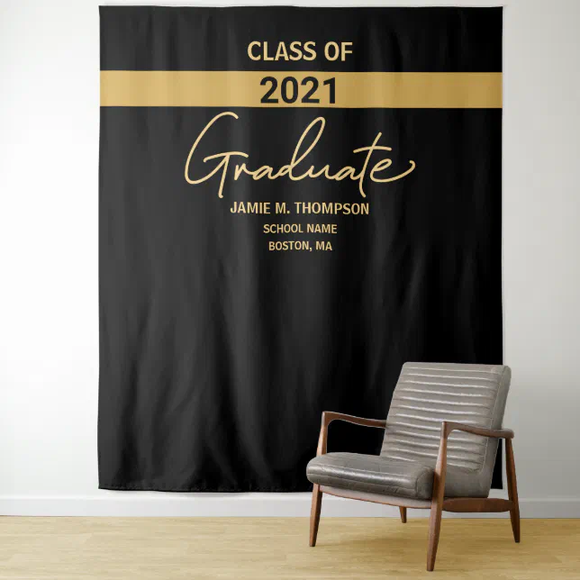 Custom Class of 2021 Graduate graduation Tapestry | Zazzle