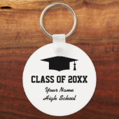 Custom class of graduation party favor keychains | Zazzle