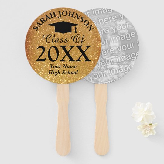 Custom class of high school graduation party photo hand fan | Zazzle.com