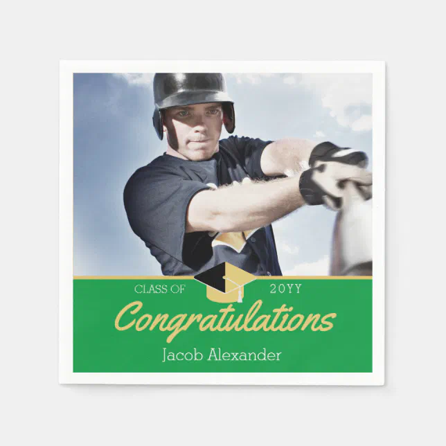 Custom Class Photo School Graduation Napkins | Zazzle