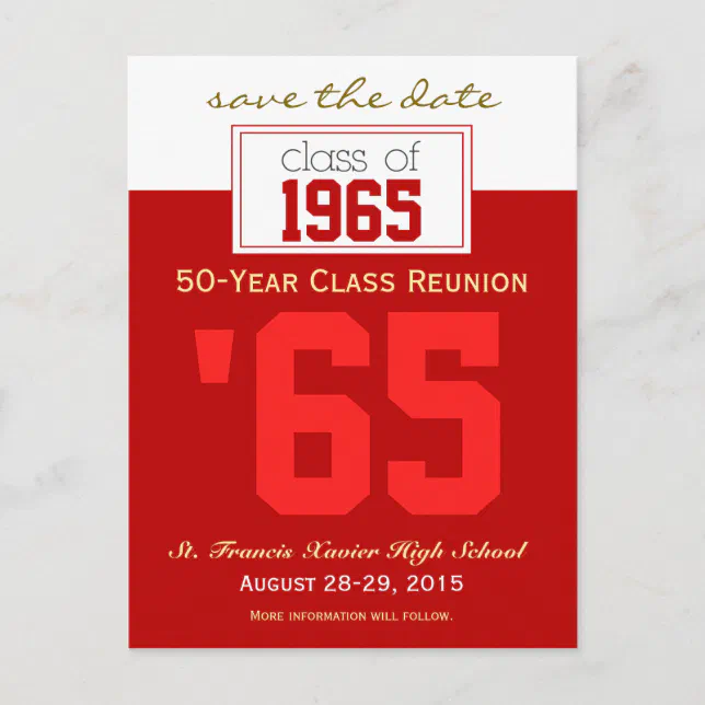 Custom Class Reunion Save-the-Date Announcement | Zazzle