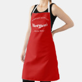 Custom Classic Simple Typography White on Red Apron | Zazzle