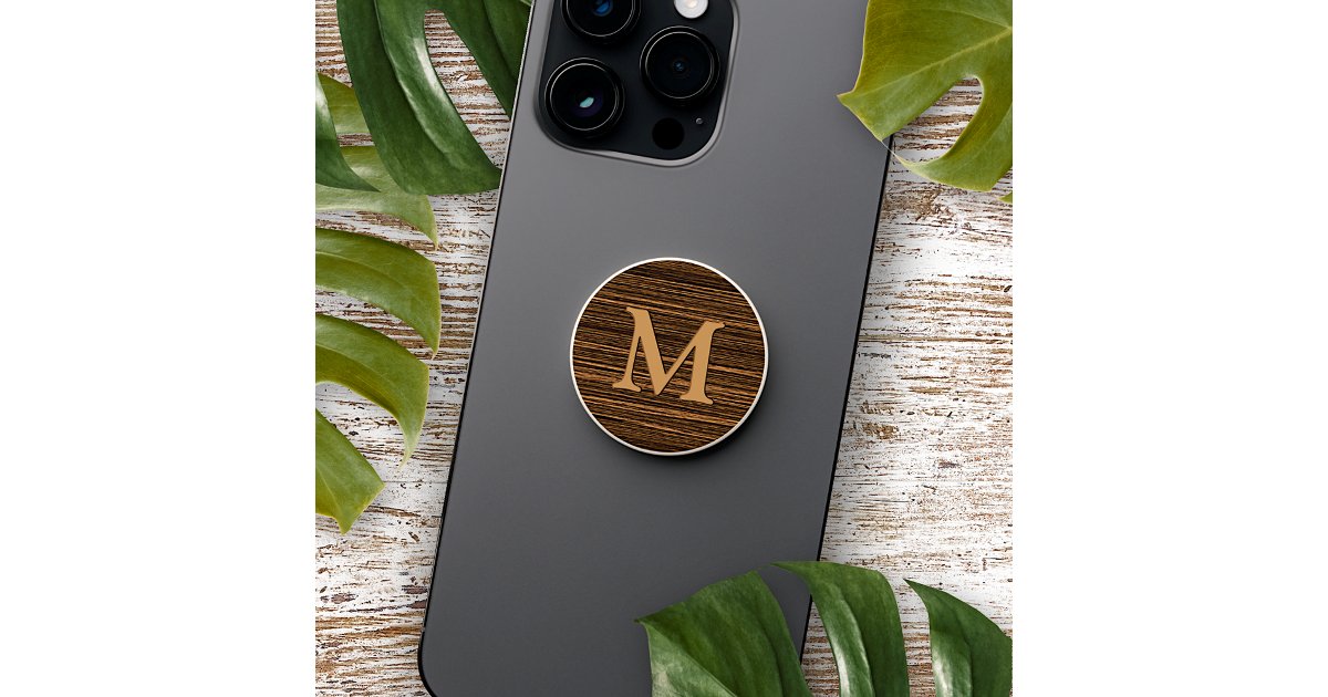 Custom Classy Brown Wood Grain Texture Pattern PopSocket | Zazzle