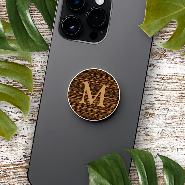 Custom Classy Brown Wood Grain Texture Pattern PopSocket | Zazzle