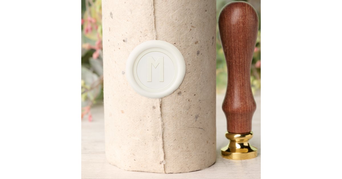 Custom Clean Monogram Solid Brass Wax Stamper | Zazzle