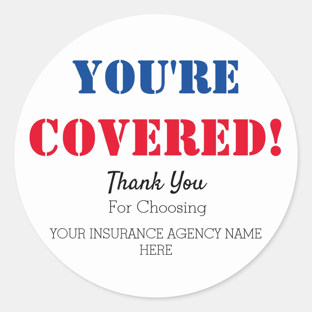 Custom Client Thank You Insurance Marketing Classic Round Sticker | Zazzle