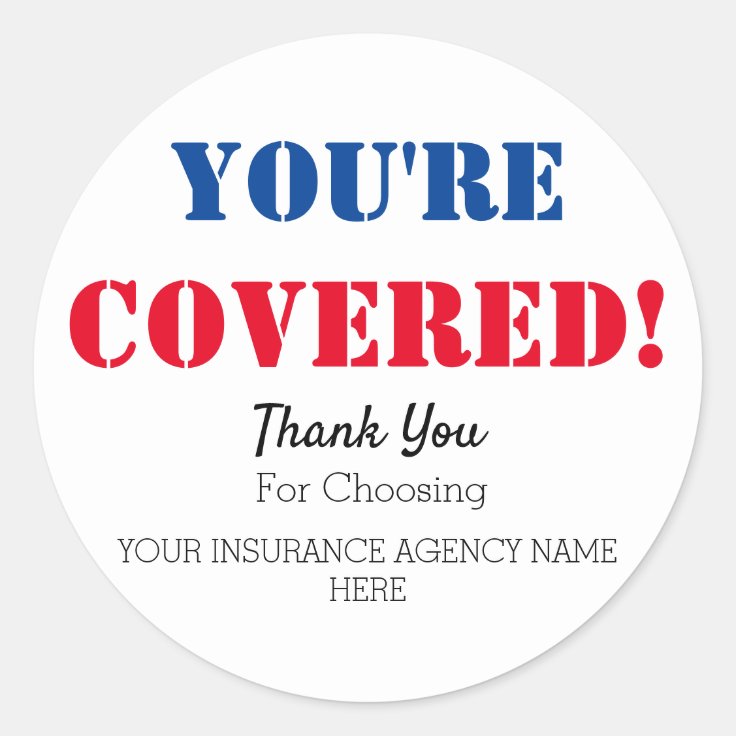 Custom Client Thank You Insurance Marketing Classic Round Sticker | Zazzle