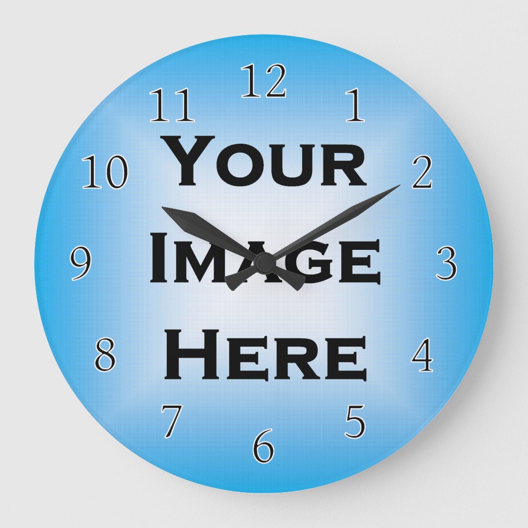 Custom Clock With Thin Black Numbers White Edged | Zazzle