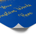 Custom Cobalt Blue Gold Birthday Party Photo Prop Poster | Zazzle