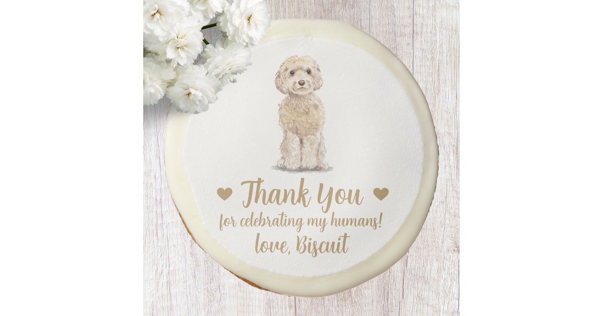 Custom Cockapoo Dog Wedding Sugar Cookie | Zazzle