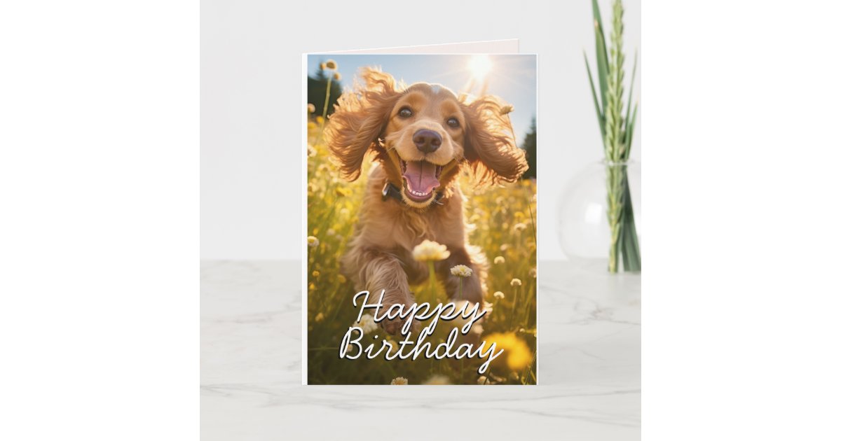 Custom Cocker Spaniel Birthday Card | Zazzle