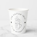 Custom Coffee Shop Add Your Logo Modern Minimalist Paper Cups | Zazzle