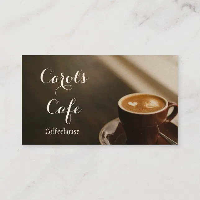 Custom Coffeehouse Cafe Coffee Shop Business Card | Zazzle