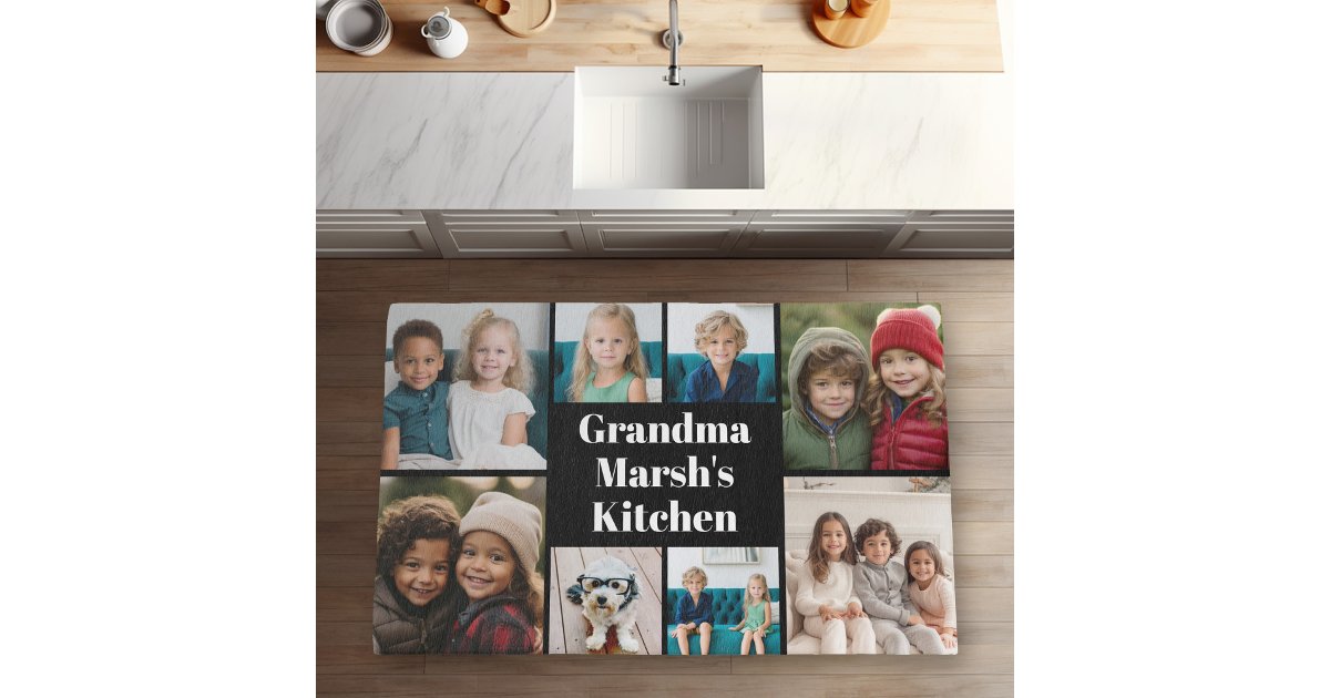 Custom Collage 8 Photo - Grandma's Kitchen Rug | Zazzle