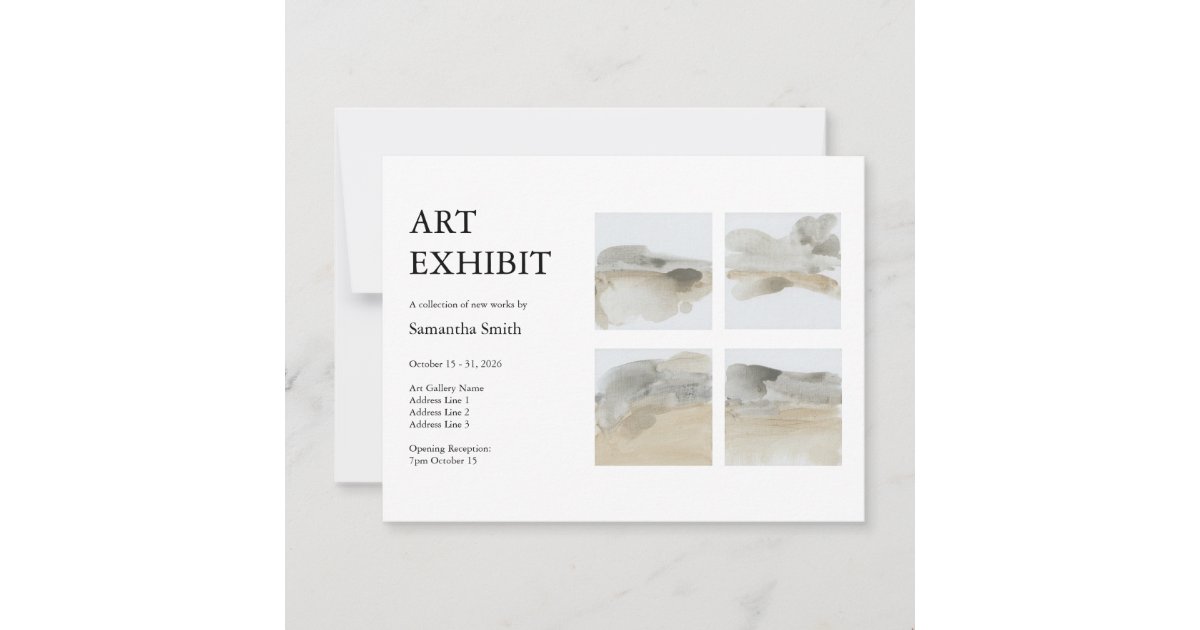 Custom Collage Art Exhibit Invitation Postcard | Zazzle