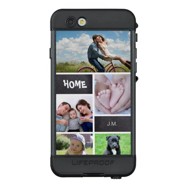 Custom Collage five photos, personalized, chalked LifeProof iPhone Case ...