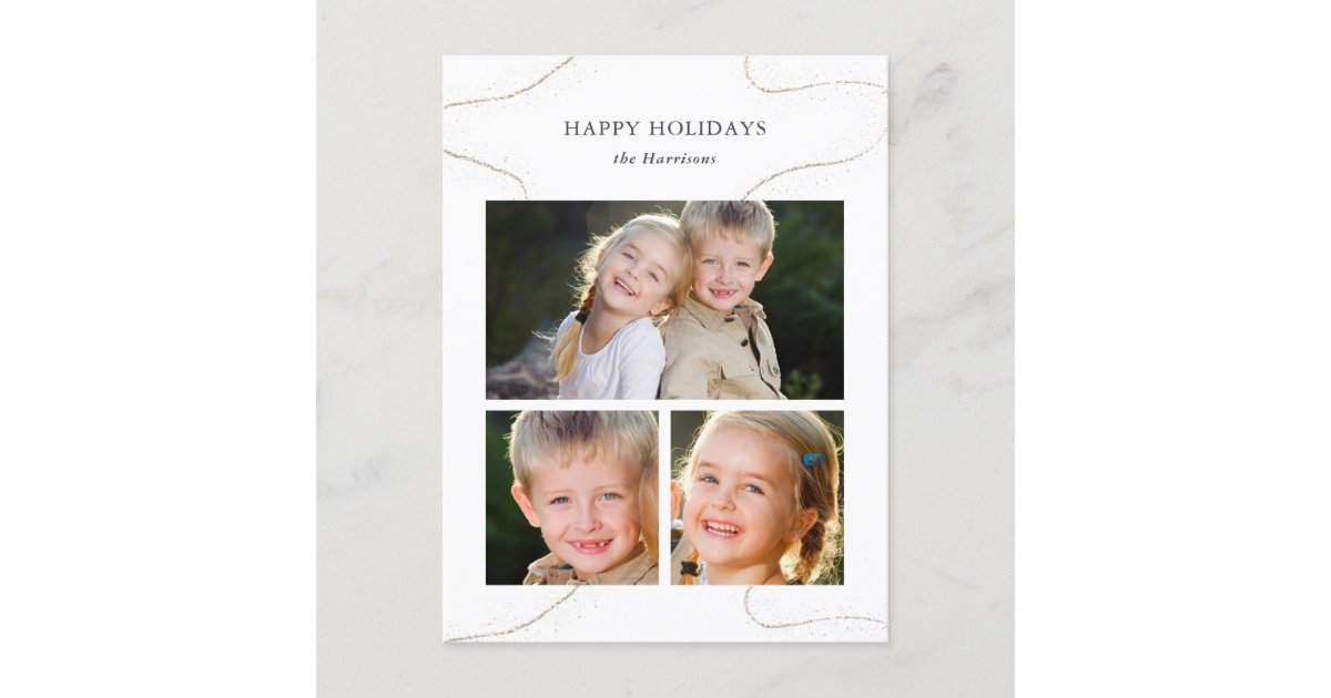 Custom Collage Unique Christmas Photo Holiday Postcard | Zazzle