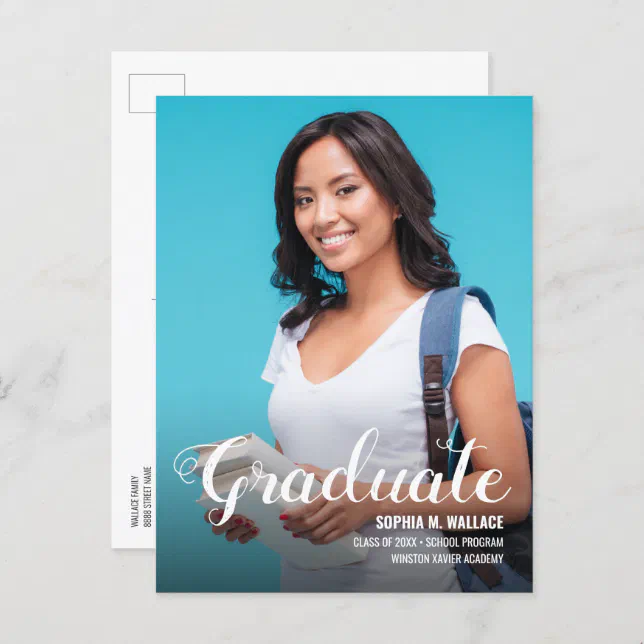 Custom College Graduate with Photo Announcement | Zazzle