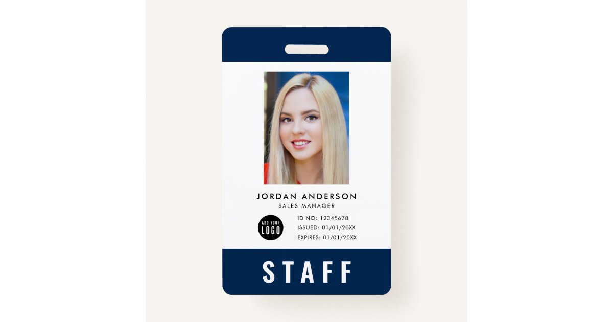 Custom Color Add Logo Photo STAFF Pass Badge | Zazzle