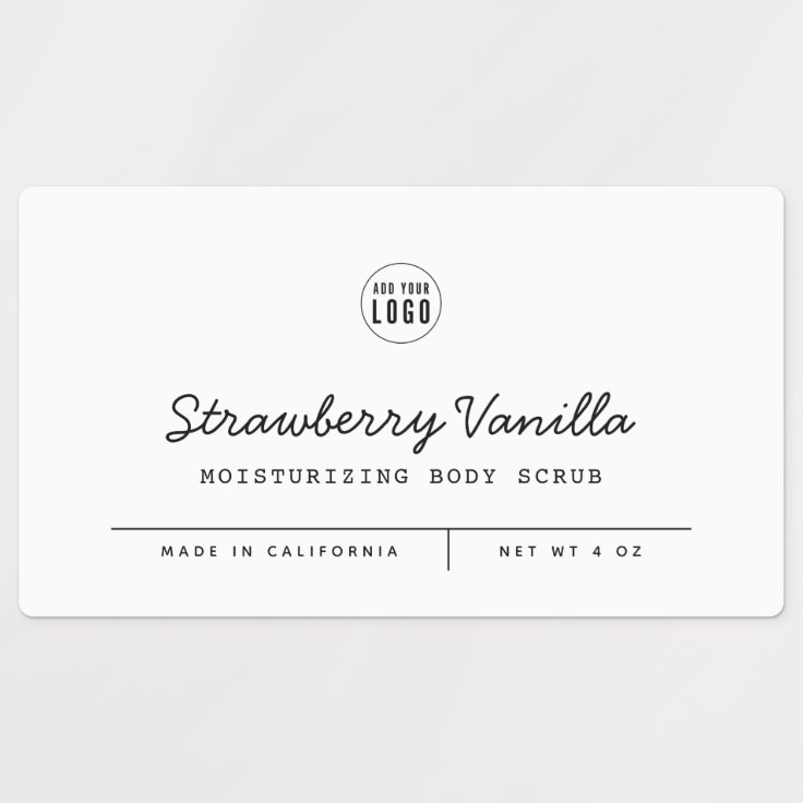 Custom Color Add Logo Script Lines Product Labels | Zazzle