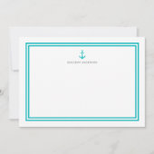Custom Color Anchor Modern Classic Borders Note Card | Zazzle