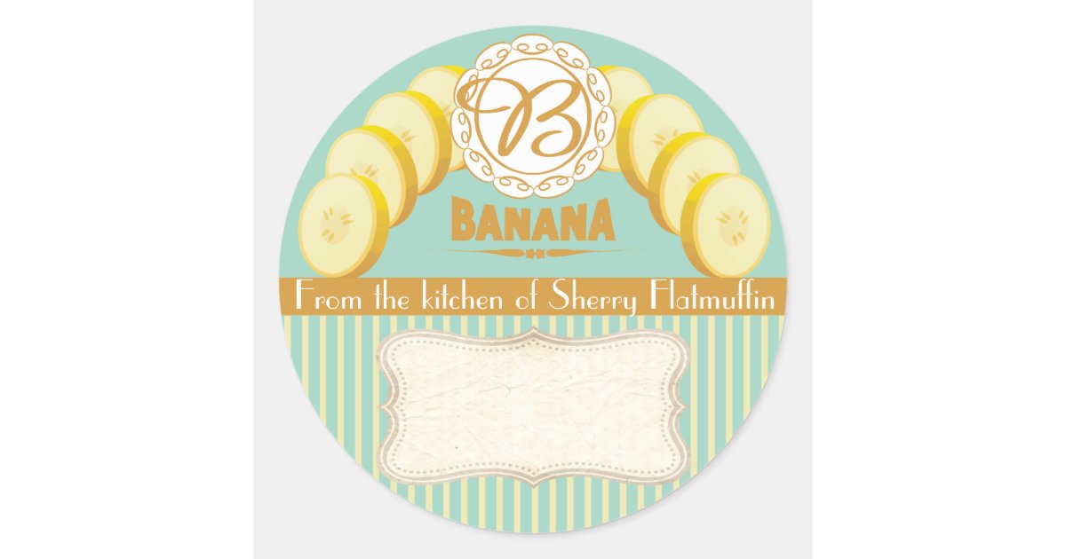 Custom color banana canning label food gift label | Zazzle