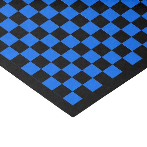 Custom Color Black/Blue Checkerboard Check Party Tissue Paper | Zazzle