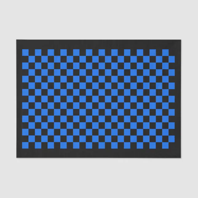 Custom Color Black/Blue Checkerboard Check Party Tissue Paper | Zazzle